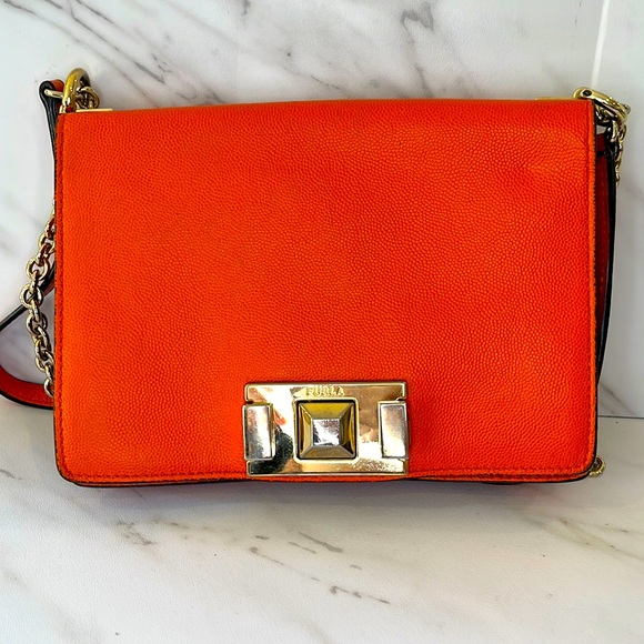 Furla | Bags | Furla Mimi Mini Crossbody Orange Pebbles Leather | Poshmark